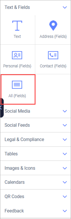 Working with the All {Fields} signature element – Exclaimer Knowledge Base